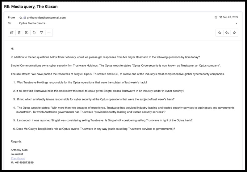 Optus runs global cybersecurity arm - The Klaxon